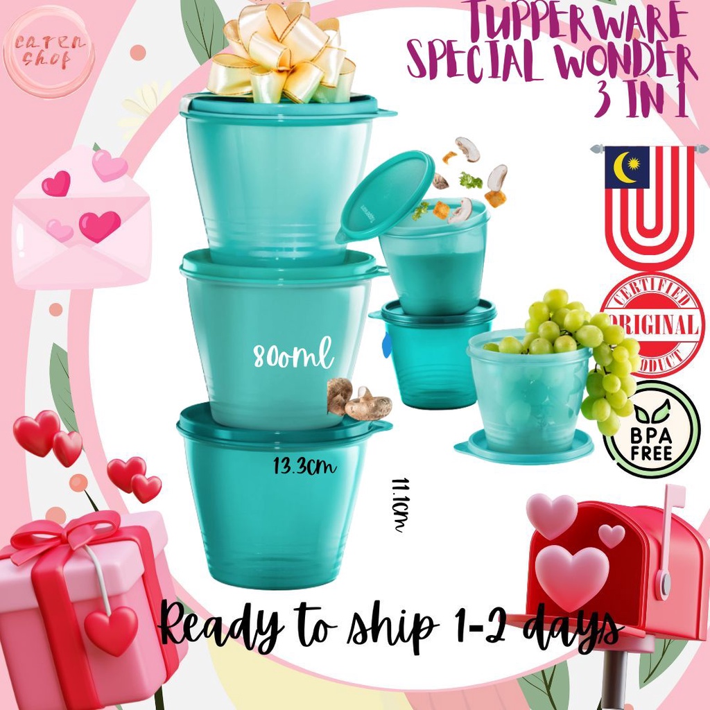 Hadiah Tupperware Wish card Tupperware Big Wonders 3IN1 800ml | Shopee ...