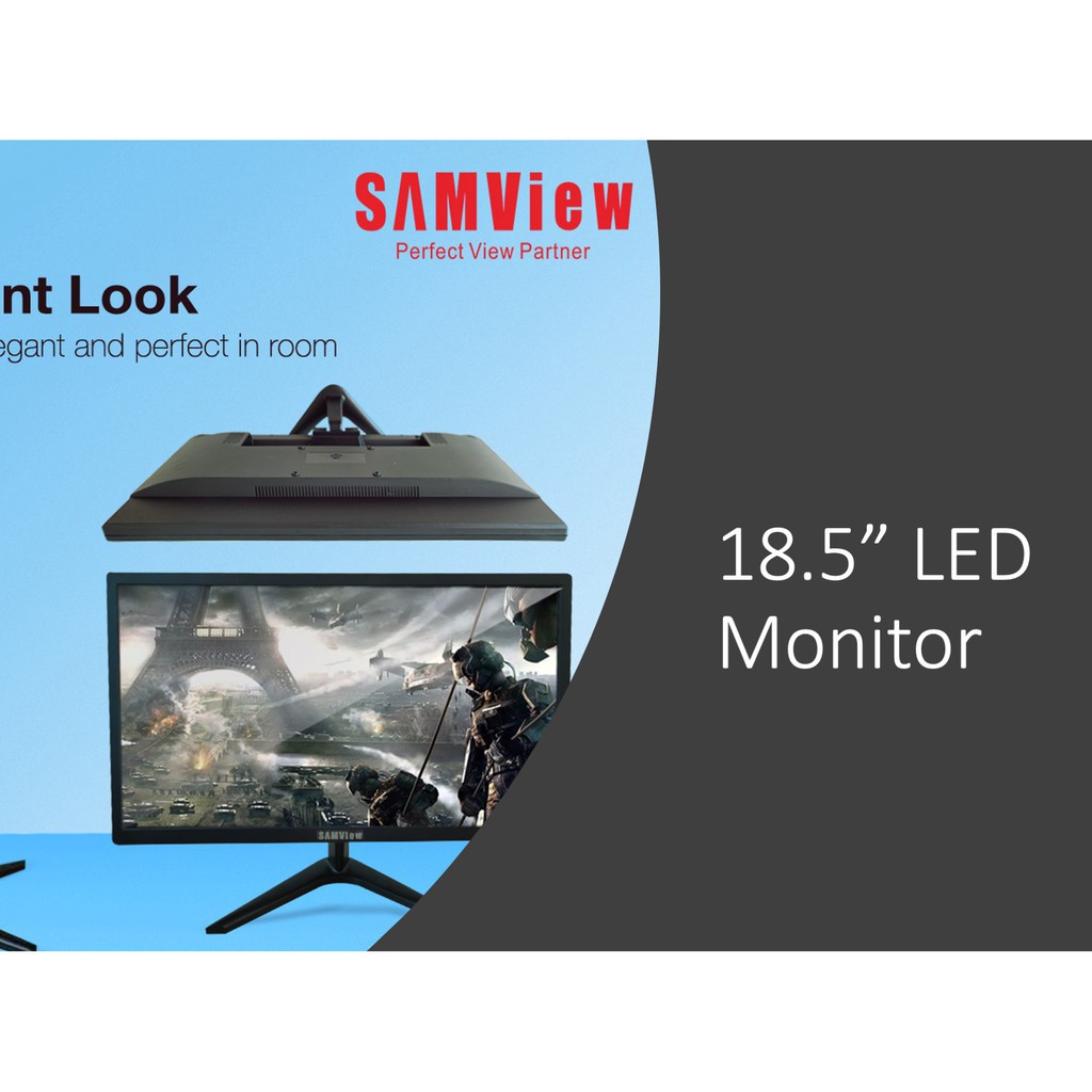 New SamView SLIM LED Monitor 18.5 Inch Full HD 1080p IPS Technology ...