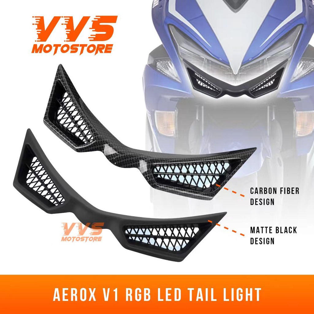 AEROX V1 Front Air Scoop Winglet CARBON / MATTE BLACK FOR AEROX 155 V1 ...