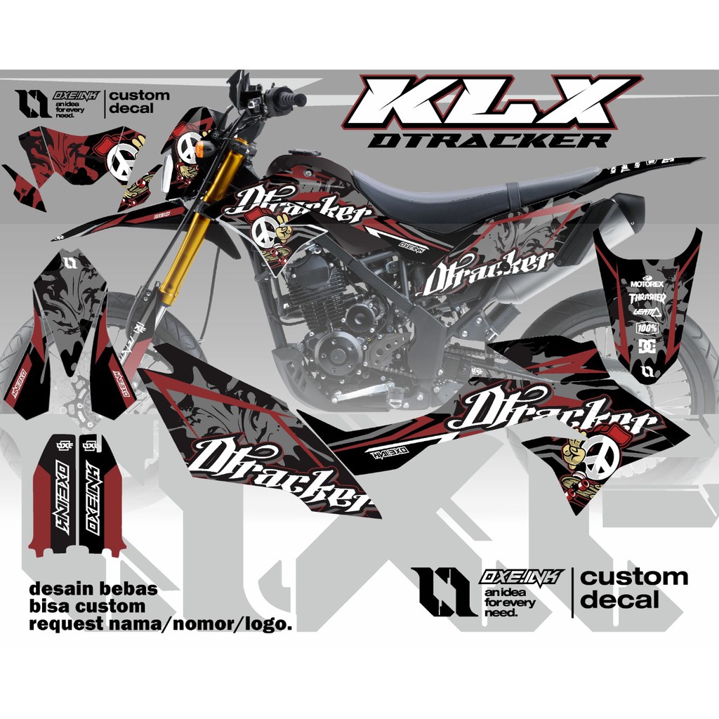 Sticker Decal Fullbody KLX DTRACKER DT/BF/G/Extreme Custom Design ...