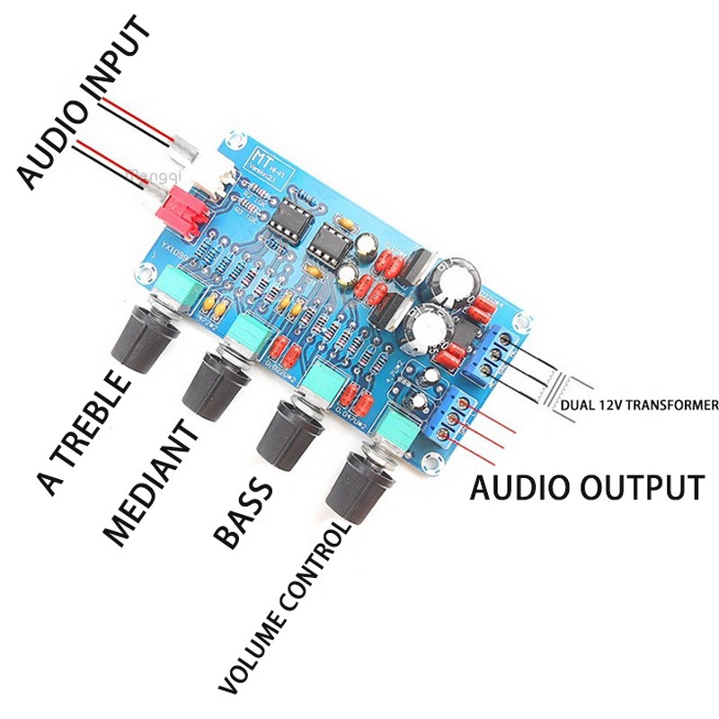 Mengqi NE5532 OP-AMP HIFI Preamp Preamplifier Volume Tone EQ Control ...