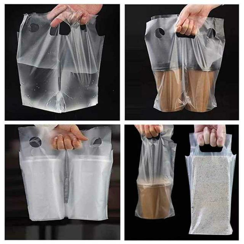 Takeout Plastic bags for milktea cups 100pcs. | Shopee Philippines