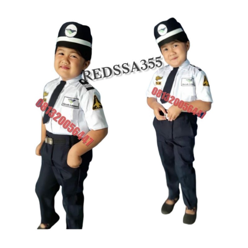 Garuda pramugara pilot Uniform For Children's Carnival Stewardess ...