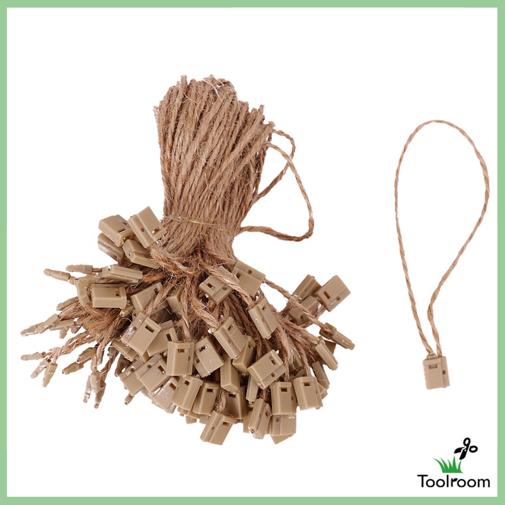 100 Packs , Hang Tag Jute String Snap Lock Pin Loop Fastener Hook Tie ...