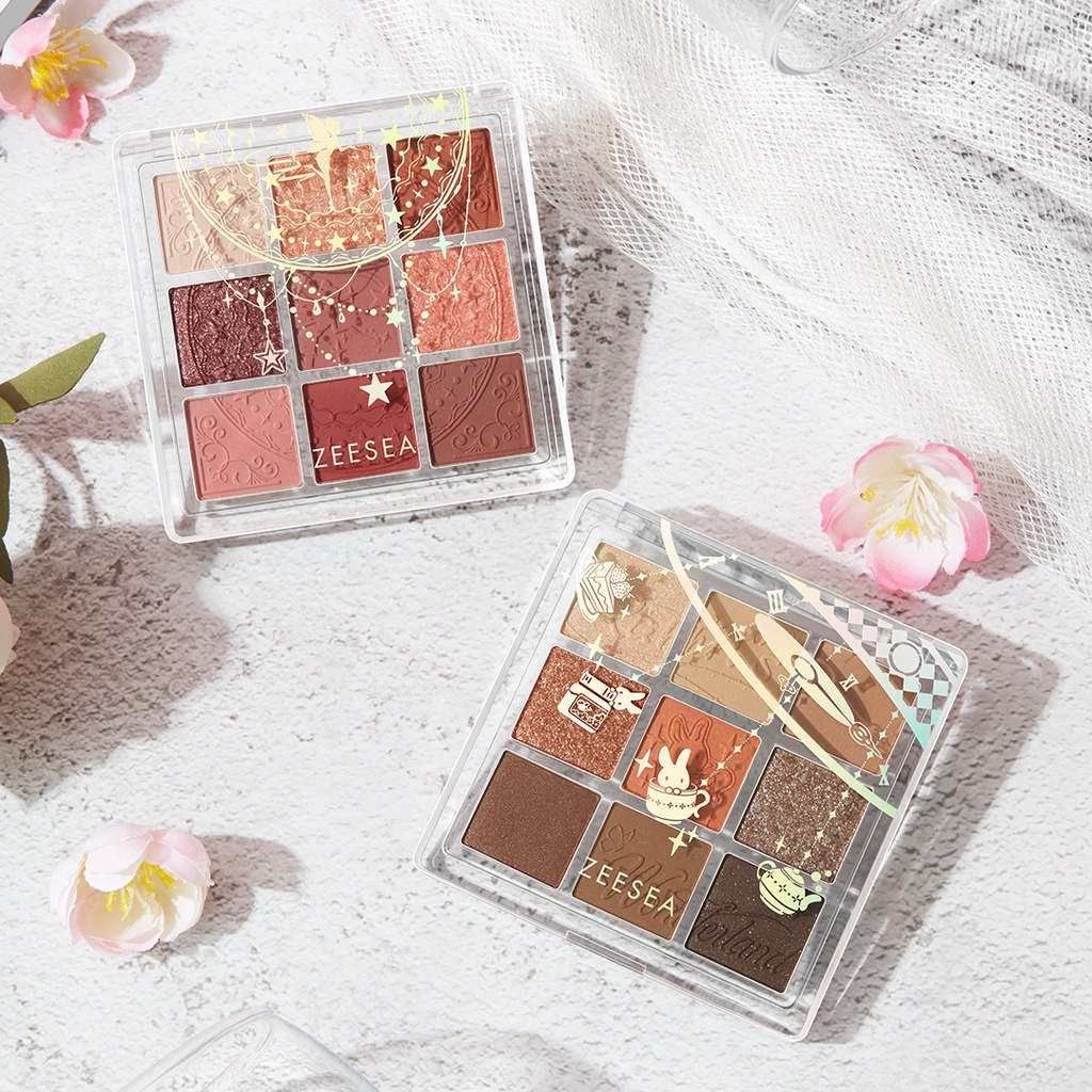 ZEESEA Alice Kingdom Of Fantasy Eyeshadow Palette Glitter 9 Colors Highly Pigmented | Shopee ...