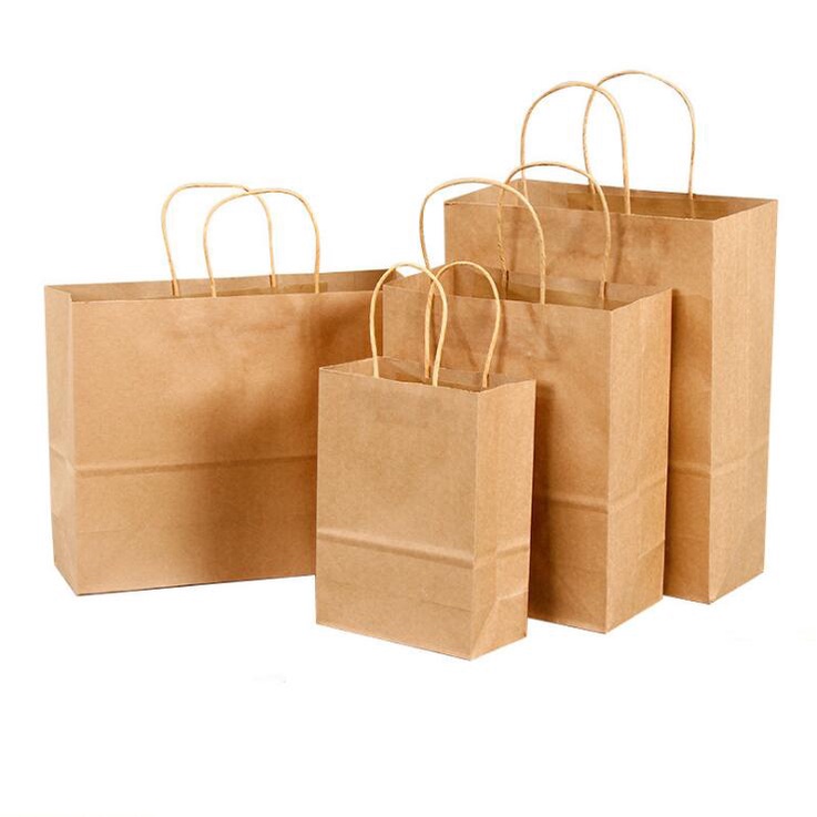 1 PCS Kraft Paper Bag / Portable Kraft Paper Tote Bag / Eco-Friendly ...