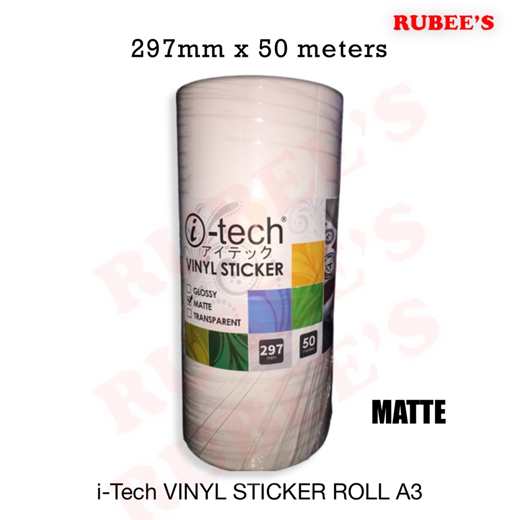 A3 I-Tech Vinyl Sticker Waterproof Matte Roll (297 mm x 50 meters) I ...