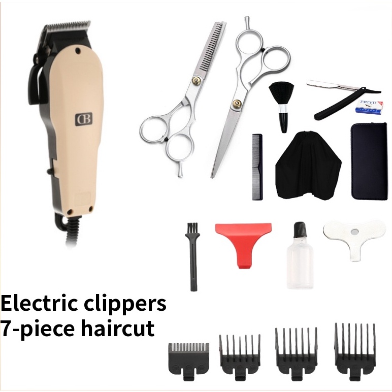 Free 7PCS haircut set Premium Razor Hair Clipper 7 in 1 Barber Set for ...