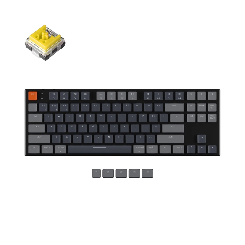 Keychron K1 Wireless Mechanical Keyboard, TKL, Wired/Bluetooth, RGB LED ...