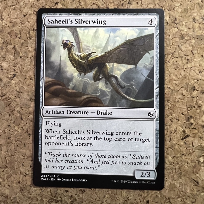 MTG SAHEELI’S SILVERWING | ARTIFACT DRAKE | WAR OF THE SPARKS ...
