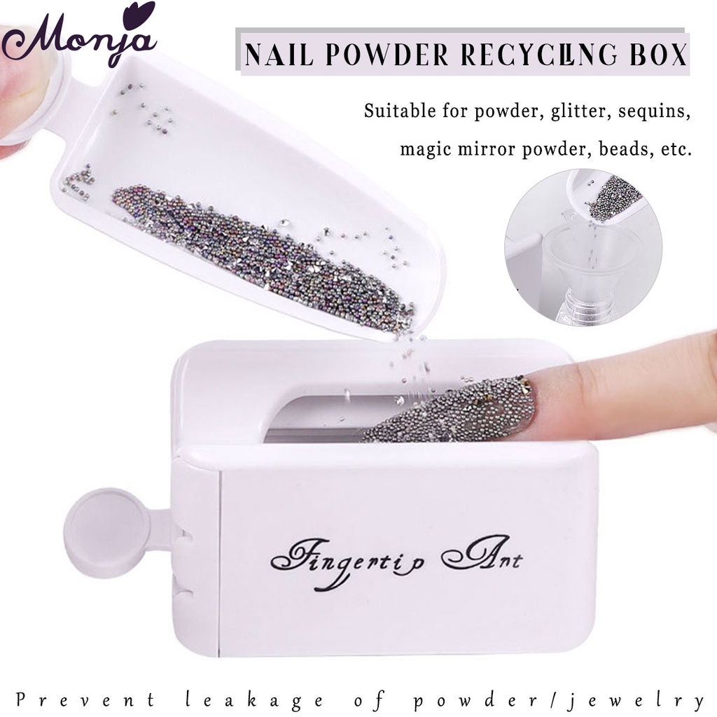 Monja Nail Powder Recycling Box Double-Layer French Dipping Collection ...