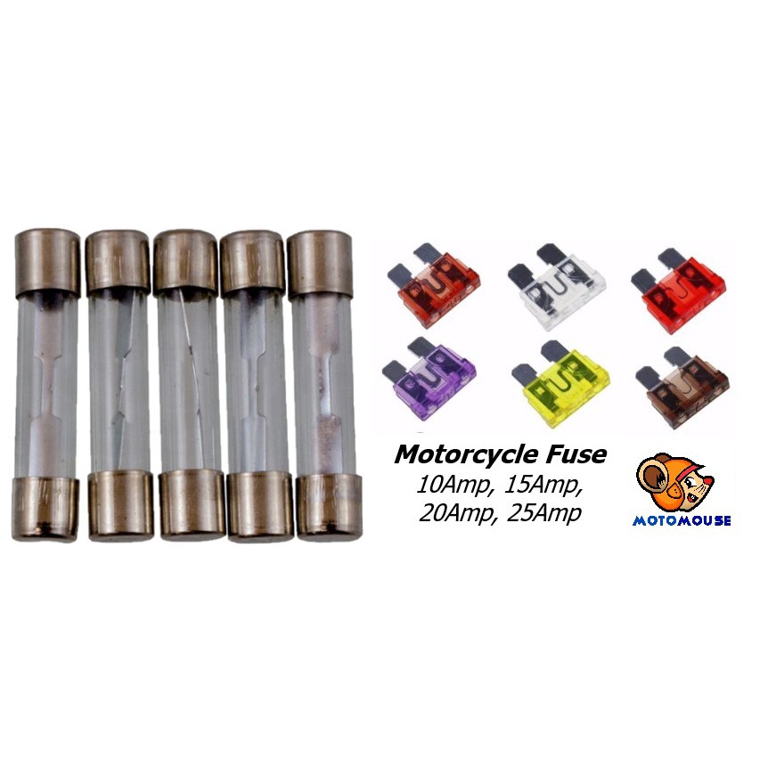 10pcs Motorcycle Fuse / Glass Fuse / Flat Insert Fuse / 10Amp , 15Amp ...