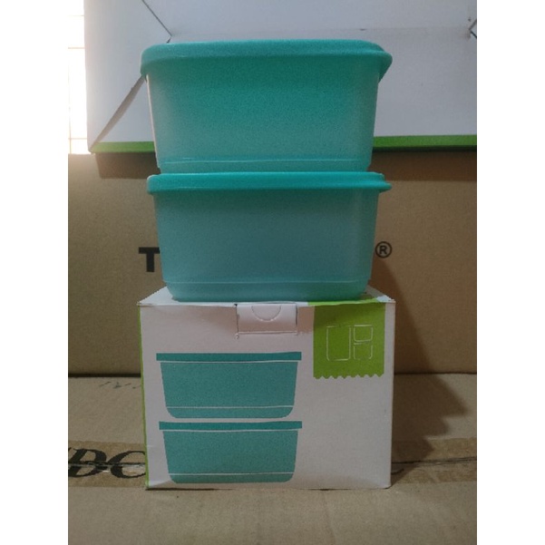 Tupperware 2pc Fridgemate Small Square Rounds Set 650ml | Shopee Philippines
