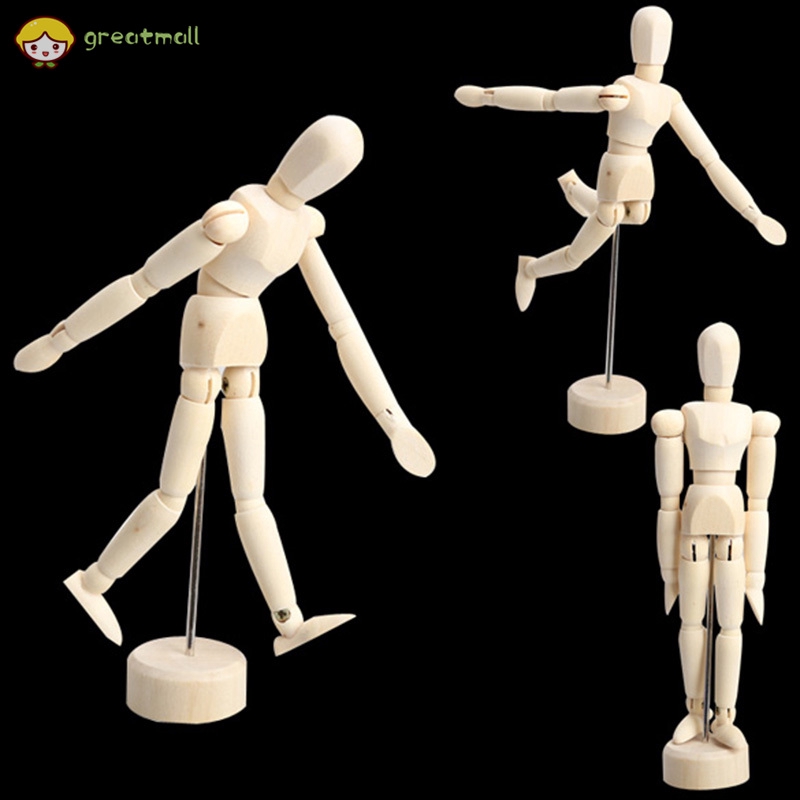 GM Male Manikin Blockhead Wooden Artists Jointed Mannequin Puppet Gift ...