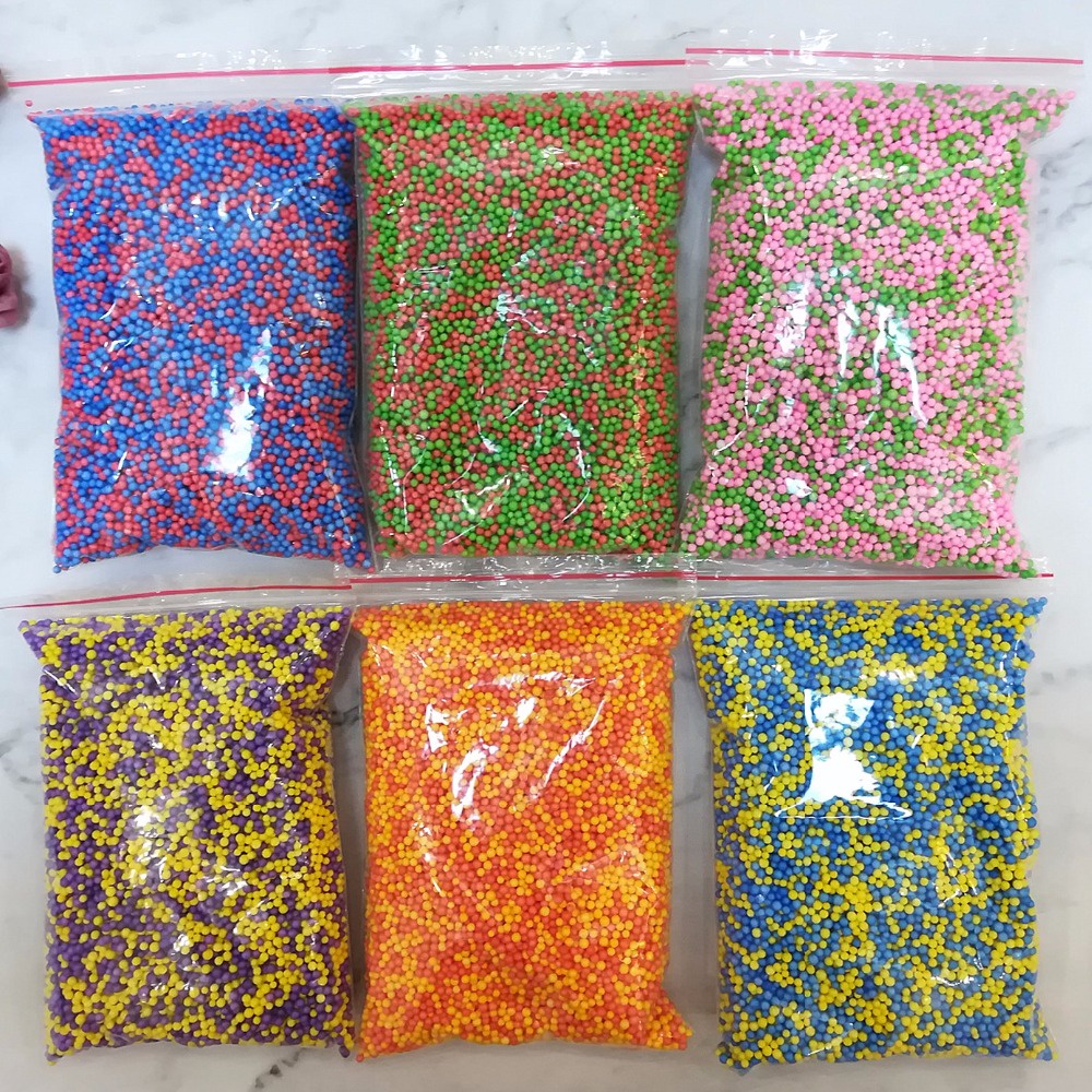 15g/bag Soft Fluffy Snow Mud Slime Balls Small Tiny Foam Beads For ...