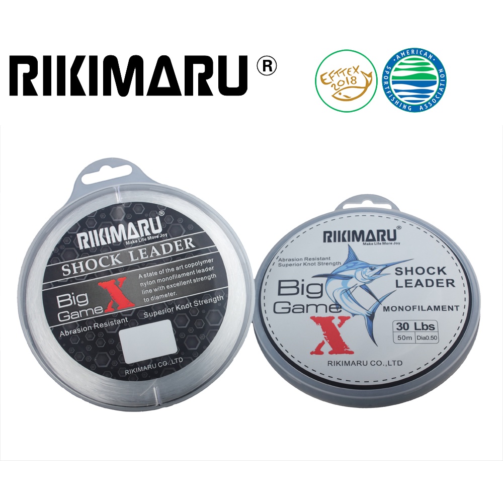 RIKIMARU “Big Game X” Mono Sea Fishing Line Monofilament Angling Lines 50m Shock Leader 150LB ...