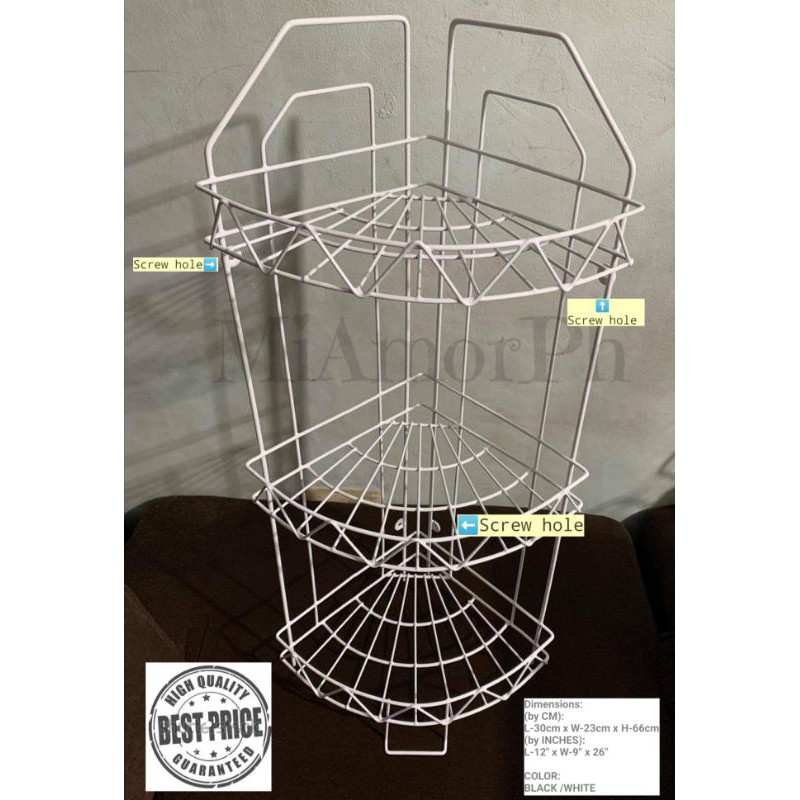 [2-3 LAYERS] KITCHEN UTILITY RACKS | CORNER STAND | TRIANGULAR RACK ...