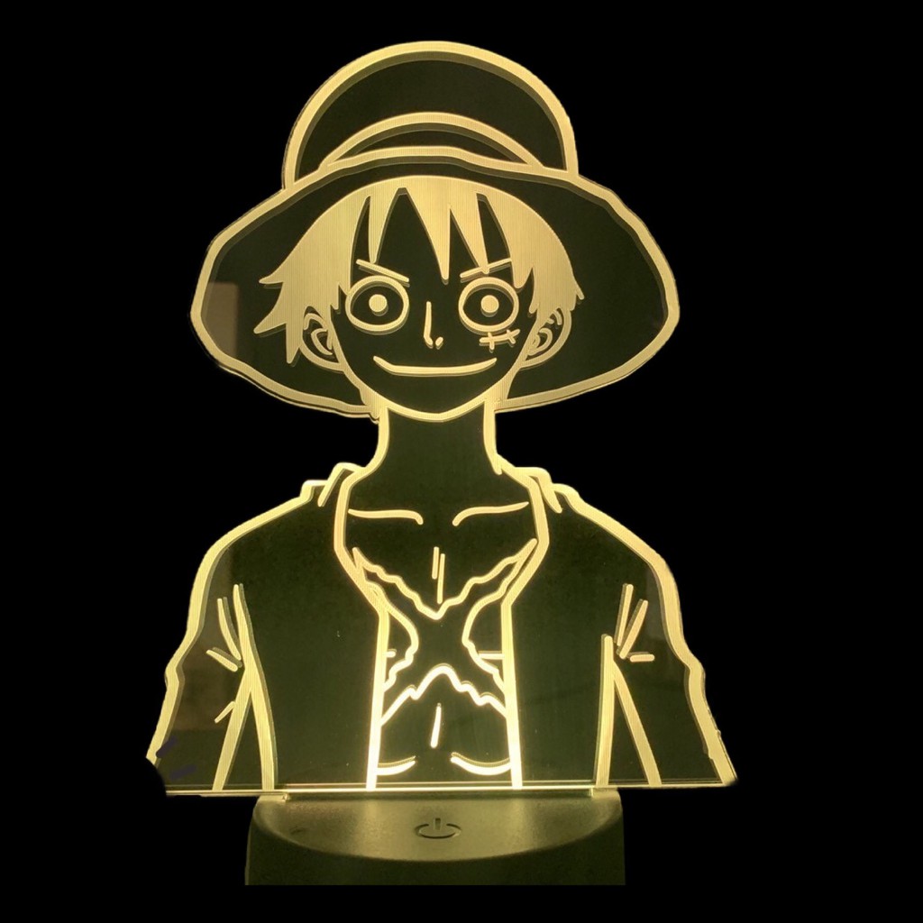 LUFFY / ONE PIECE Designs Acrylic 3D Illusion LED Night Lamp | Shopee ...