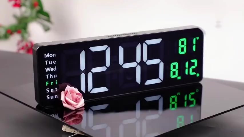 16.2” Digital Wall Clock Large Display LED Digital Clock with ...