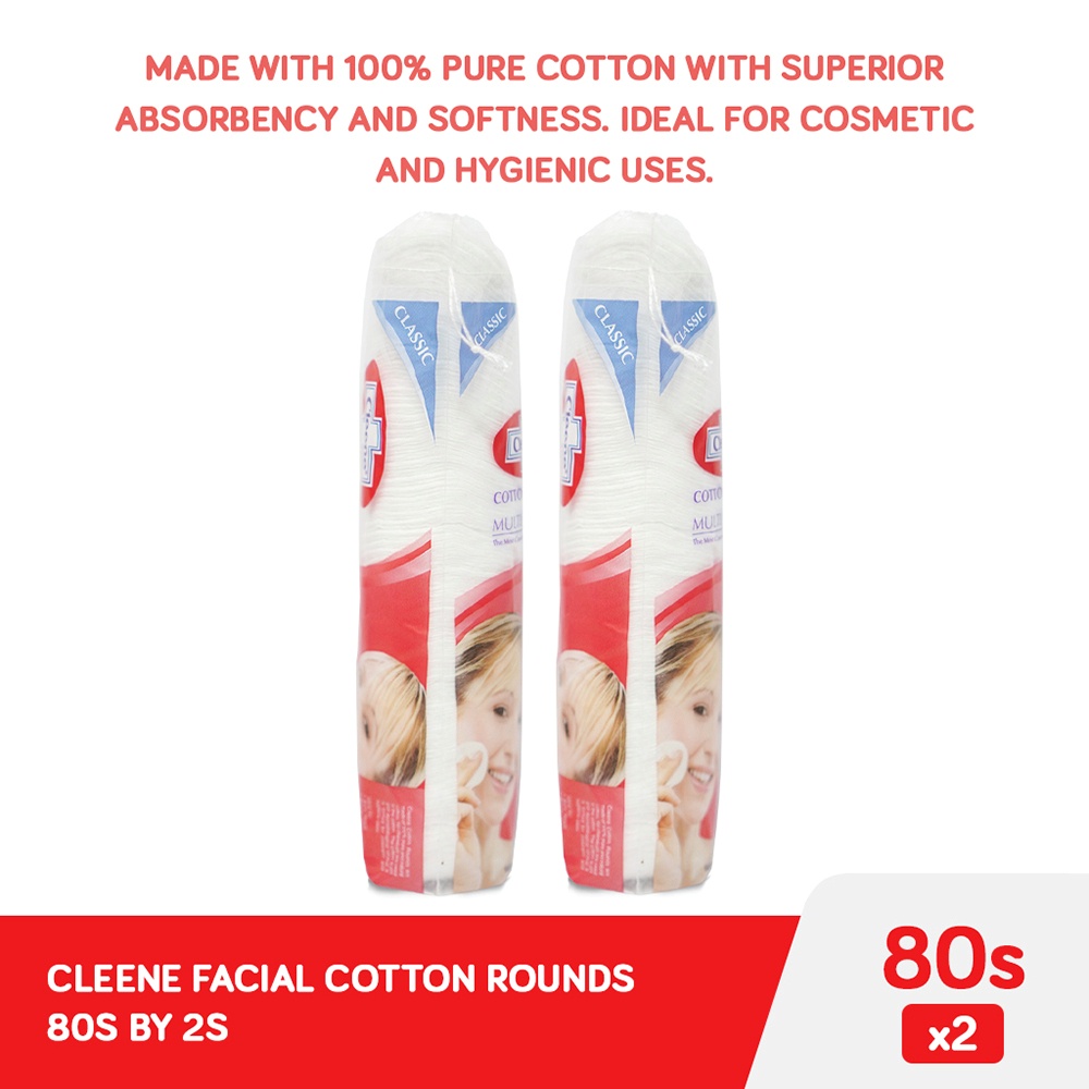 CLEENE Cotton Rounds Multi Purpose 80s x 2 Packs | Shopee Philippines