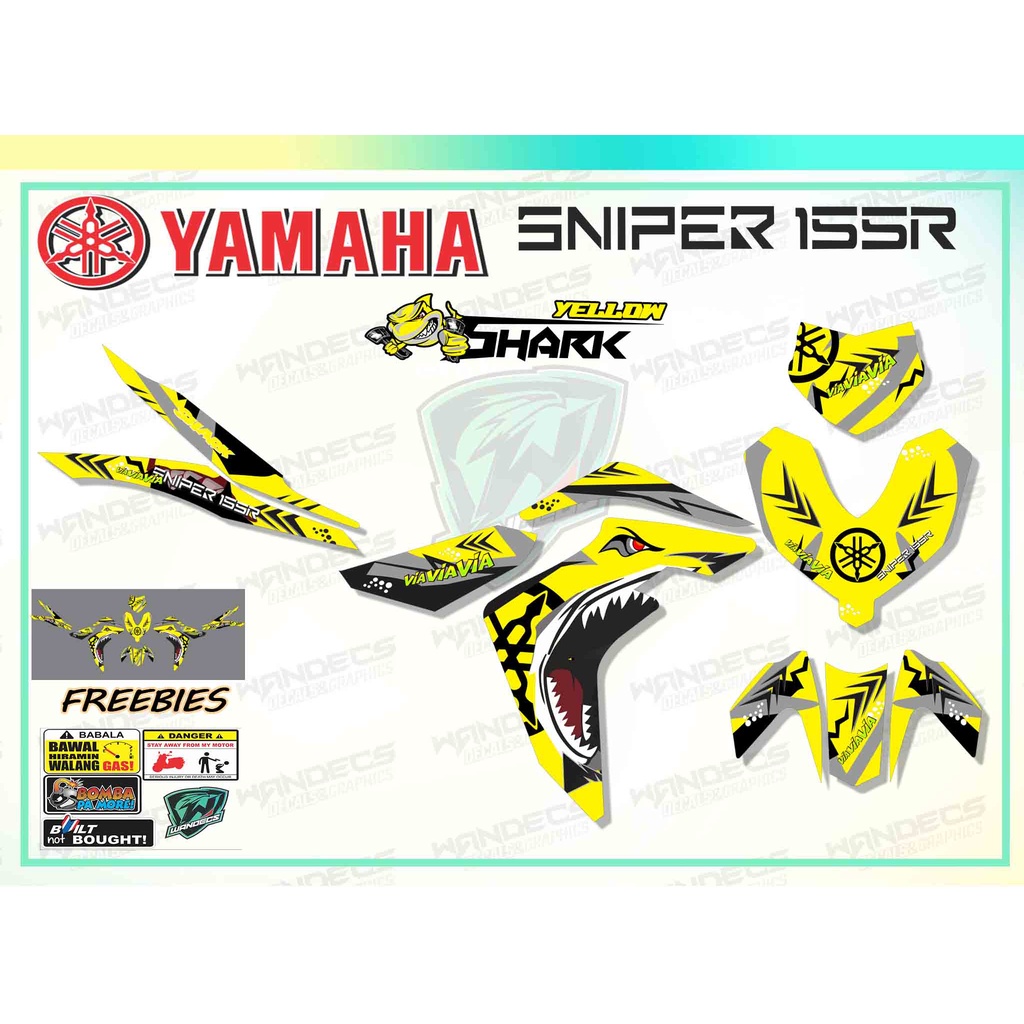 Yamaha Sniper 155r VVA Decals - Wandecs Shark Decal | Shopee Philippines