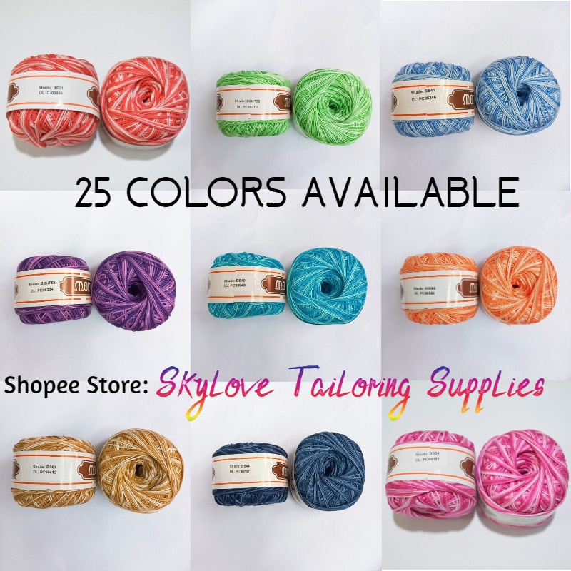 Monaco Mercerized Crochet Cotton Ball Multicolor Escalado 3ply ...