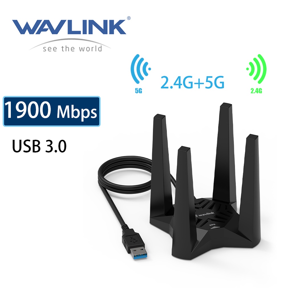 Wavlink AC1900 Wireless Dual Band USB3.0 Adapter for PC, 1900Mbps WiFi Adapter | Shopee Philippines
