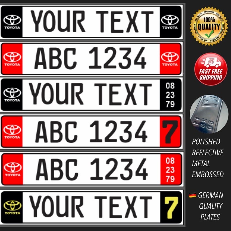 Euro Inspires Car Plate Toyota Logo Personaluzed, Conduction Custom ...