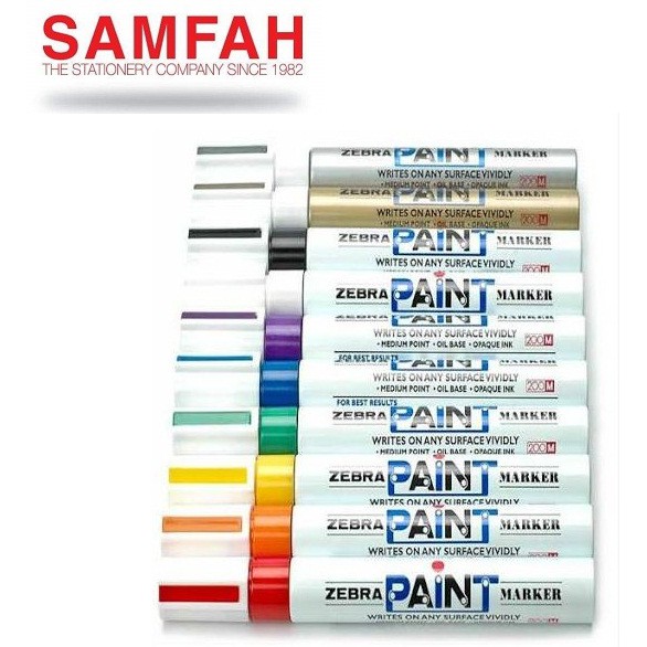 ZEBRA PAINT MARKER (BK/BL/R/GR/Y/PK/PP/OR/W/G/S) | Shopee Philippines