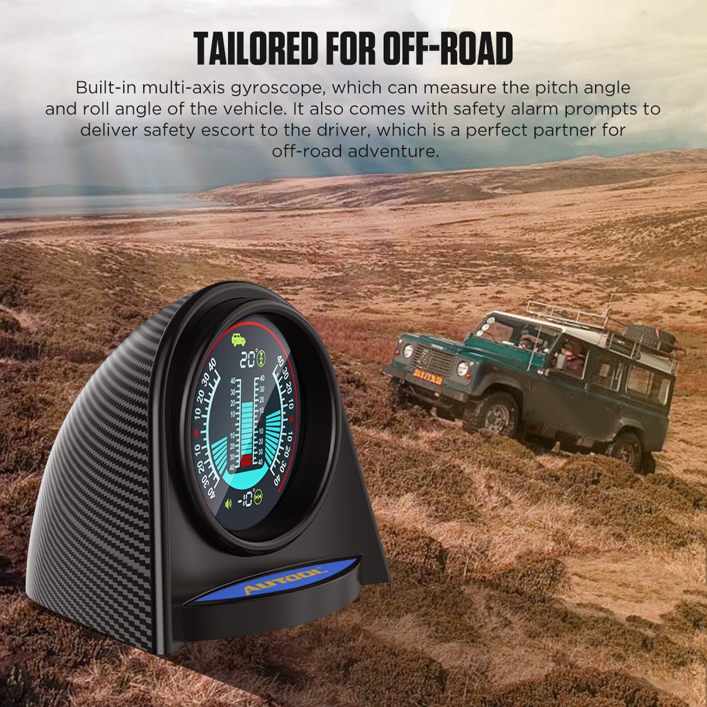 AUTOOL Car Digital Inclinometer Pitch Inclinometer GPS HUD Meter Head ...
