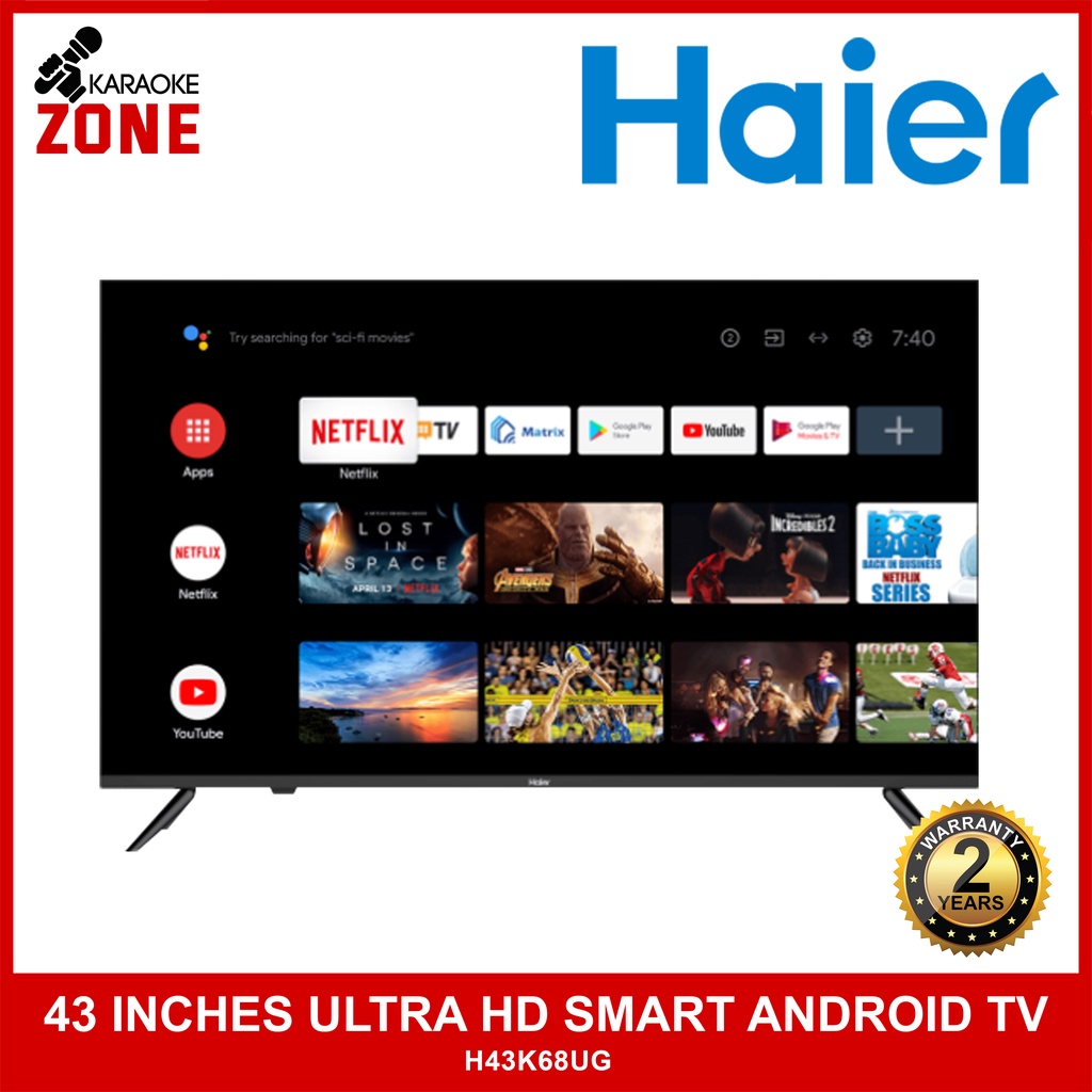 Haier H43K68FG 43inch Ultra HD, Smart Android TV / Netflix and YouTube ...