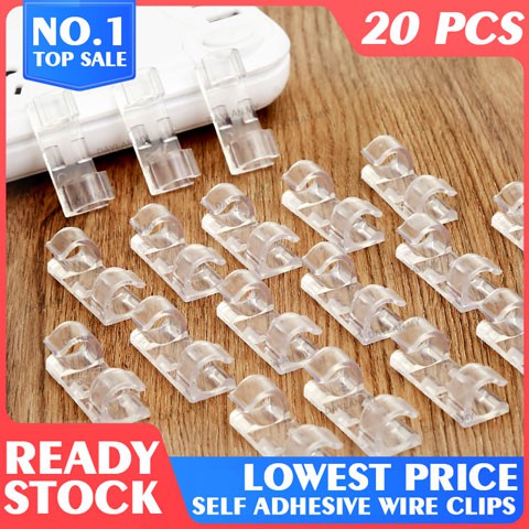20 Pcs Wire Clip Transparent Wire Holder Clip Cable Holder Cable Clamps ...