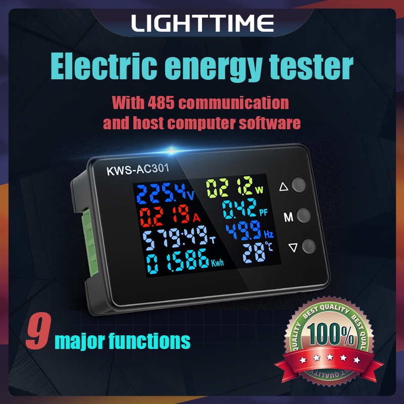 LIGHTTIME NEW Digital Electric energy tester Voltmeter Ammeter AC 50 ...