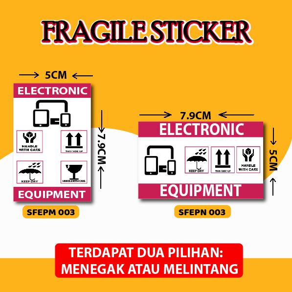 [BUY 10 + 2] STICKER FRAGILE BARANGAN ELEKTRONIK PINK / ELECTRONIC ...