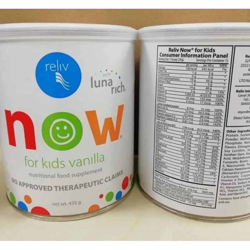 Reliv Now For Kids Luna Rich X Vanilla or Chocolate / Capsules | Shopee ...
