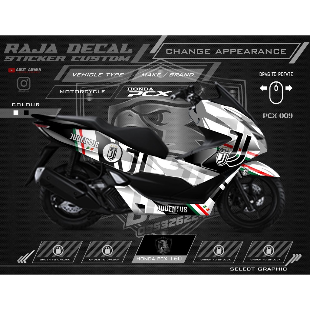 Decal Sticker Honda PCX 160 New Fullbody - Dekal Sticker PCX 160 Custom ...
