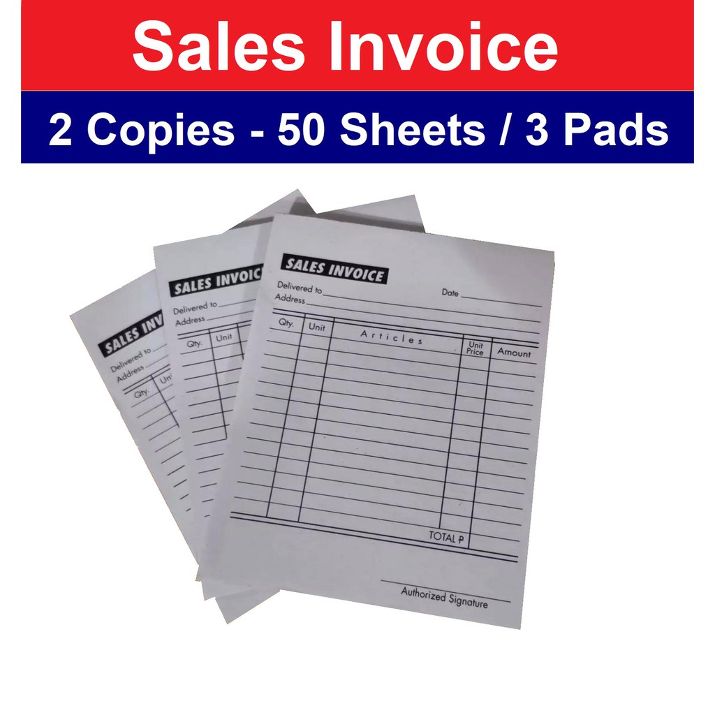 Sales Invoice 3 pads (100 copies each) | Shopee Philippines