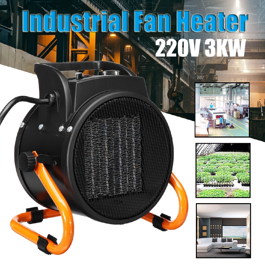 3KW Industrial Electric Fan Heater PTC Home Thermostat Warmer 3 Speed ...