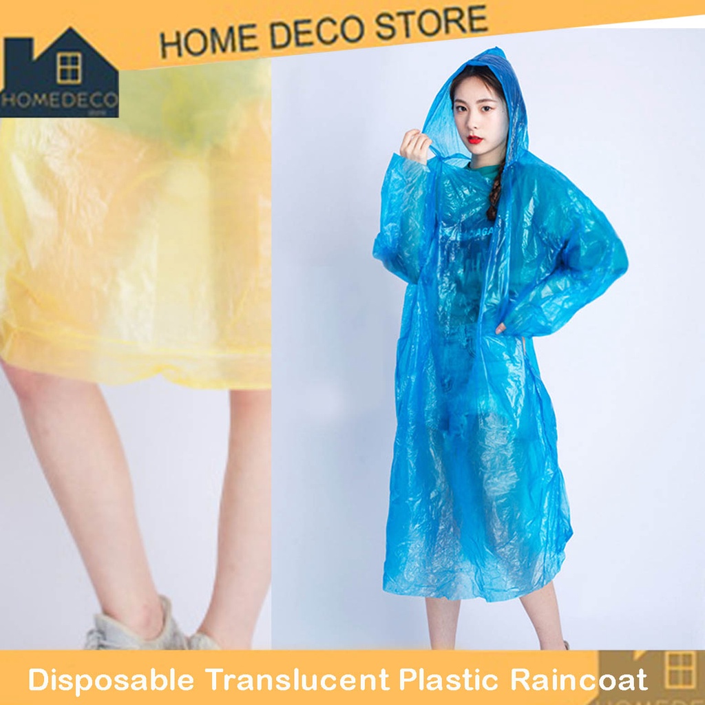 Home deco Disposable Translucent Plastic RAINCOAT | Shopee Philippines