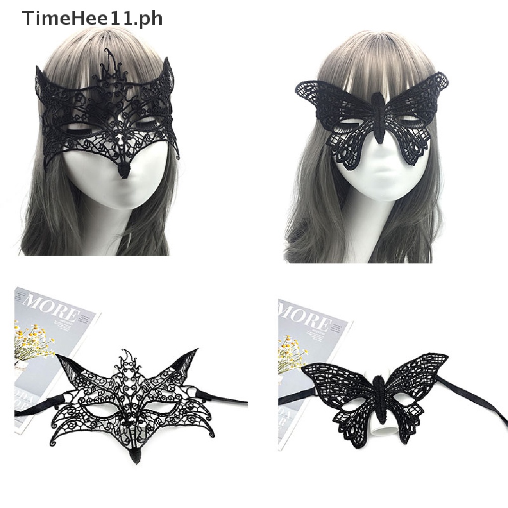 TIMEHEE Women Hollow Lace Masquerade Face Mask Sexy Cosplay Halloween ...