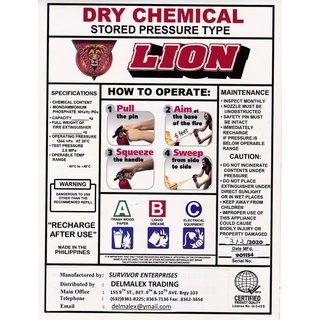 Lion ABC Fire Extinguisher 10LBS | Shopee Philippines