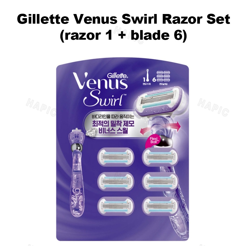 Gillette Venus Swirl Razor Set (razor 1 + blade 6) | Shopee Philippines