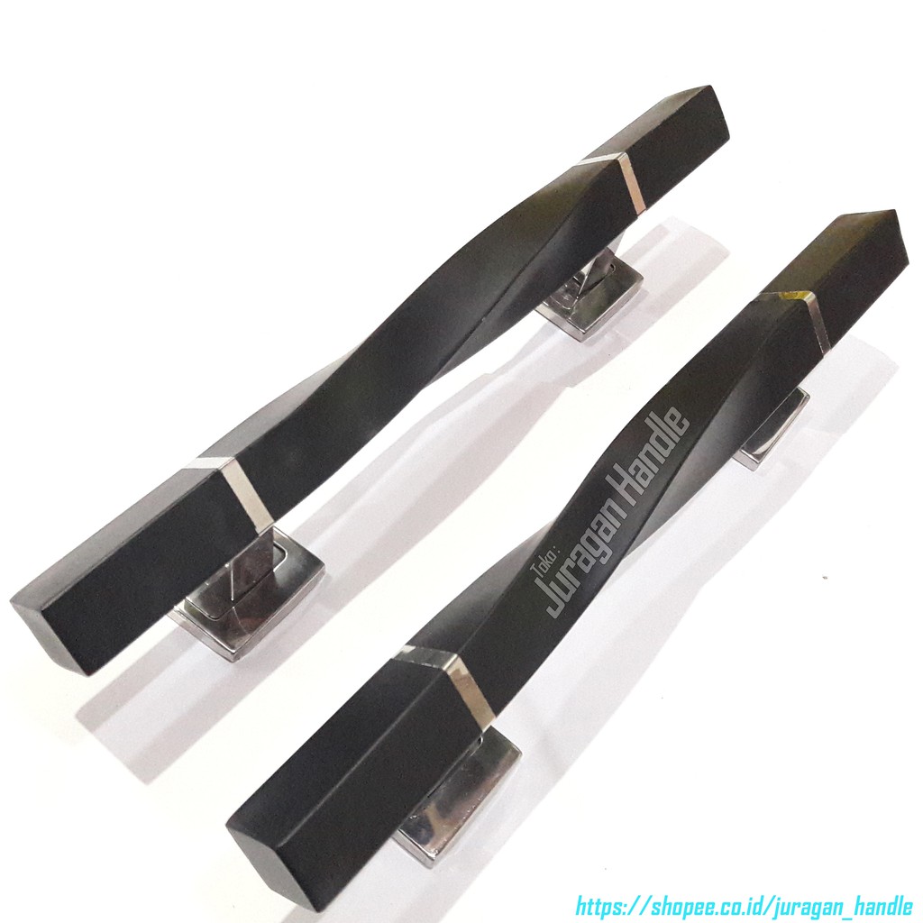 35 cm minimalist stainless steel door handle, black spiral door pull ...