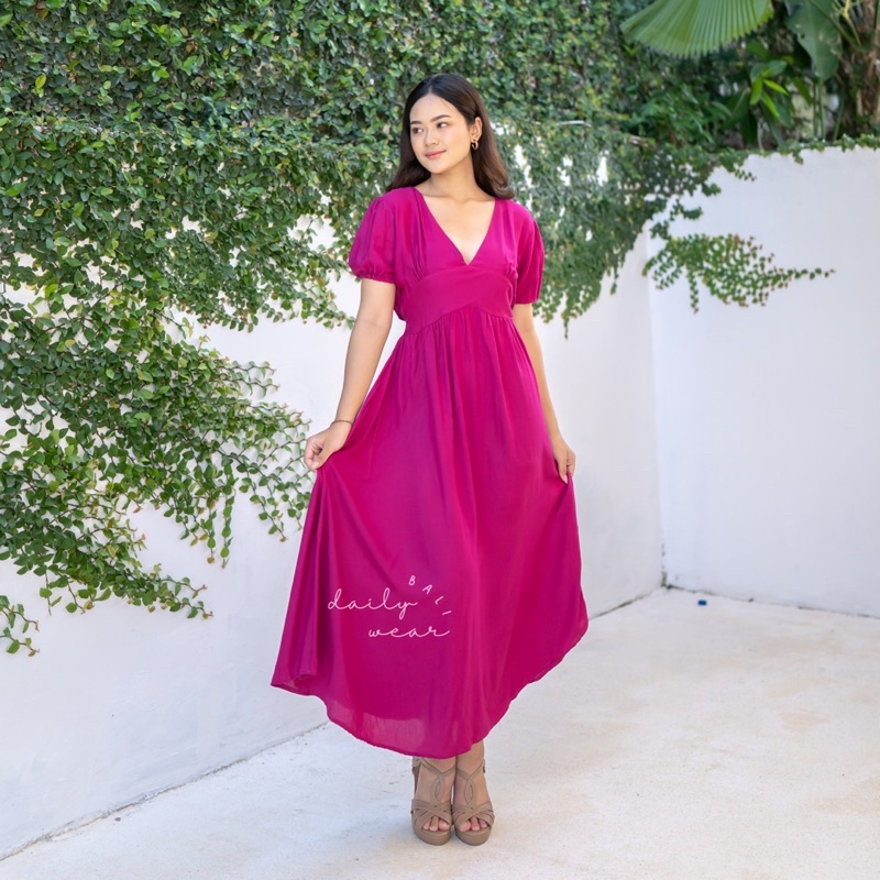 Maxi DRESS MERIDA BASIC (Select Colors) | Shopee Philippines