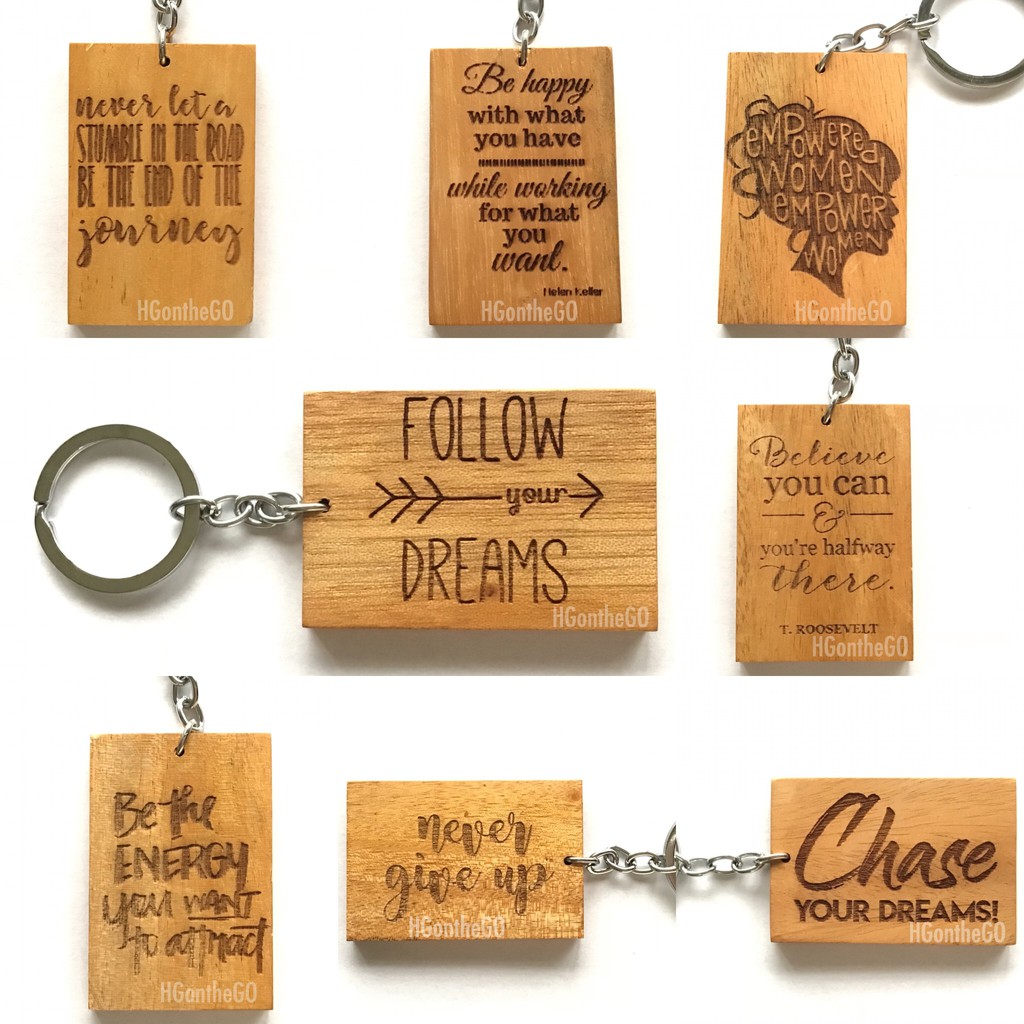 Positivity eco friendly Wood Keychain gift idea (1pc) | Shopee Philippines