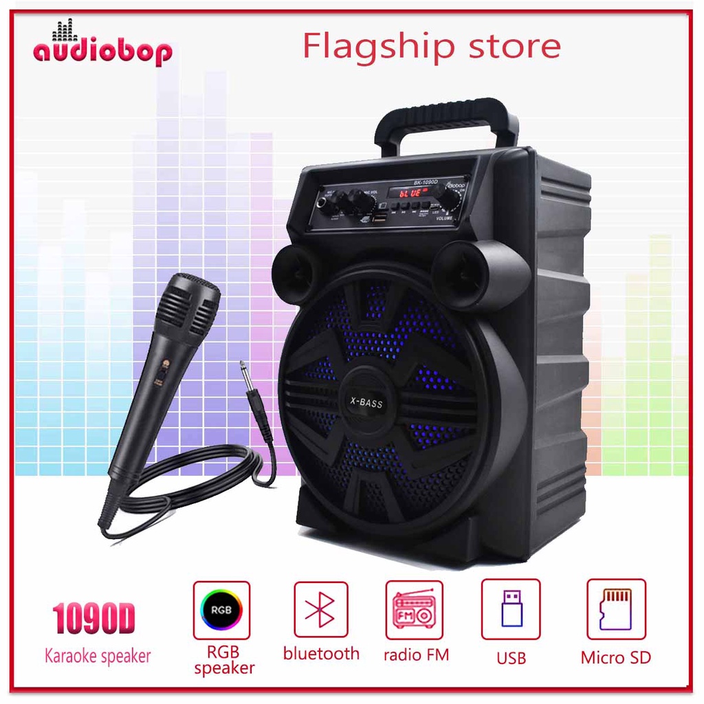 Audiobop 8Inch Karaoke Wireless Bluetooth Portable Speaker with FREE ...