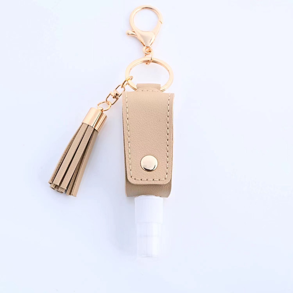 Portable Hand Sanitizer Holder Leather Key chain Alcohol Spray Bottle ...