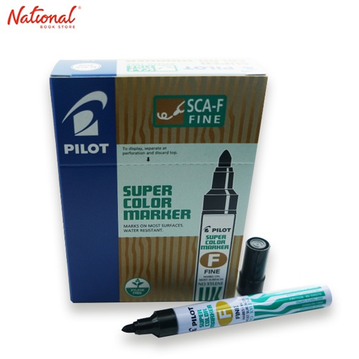 Pilot Super Color Permanent Marker Box Of 12 Black Fine Scaf | Shopee ...
