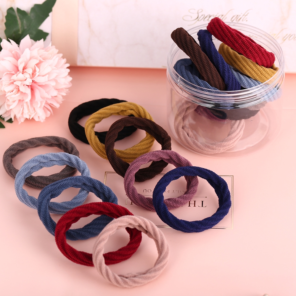 20 Pcs/box 4 Types Solid Color Hair Band Striped Wave Grid Hairband ...