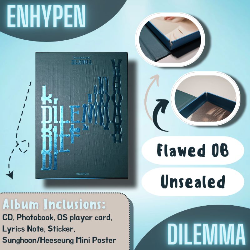 ENHYPEN 1st Studio Album 'DIMENSION:DILEMMA W/ Mini Poster FIRST PRESS ...